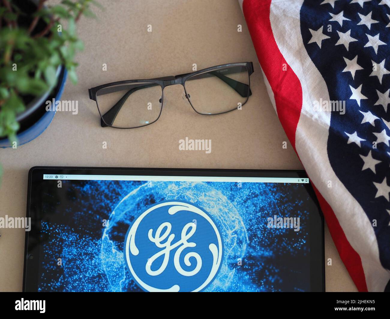 In this photo illustration, General Electric (GE, General Electric ...
