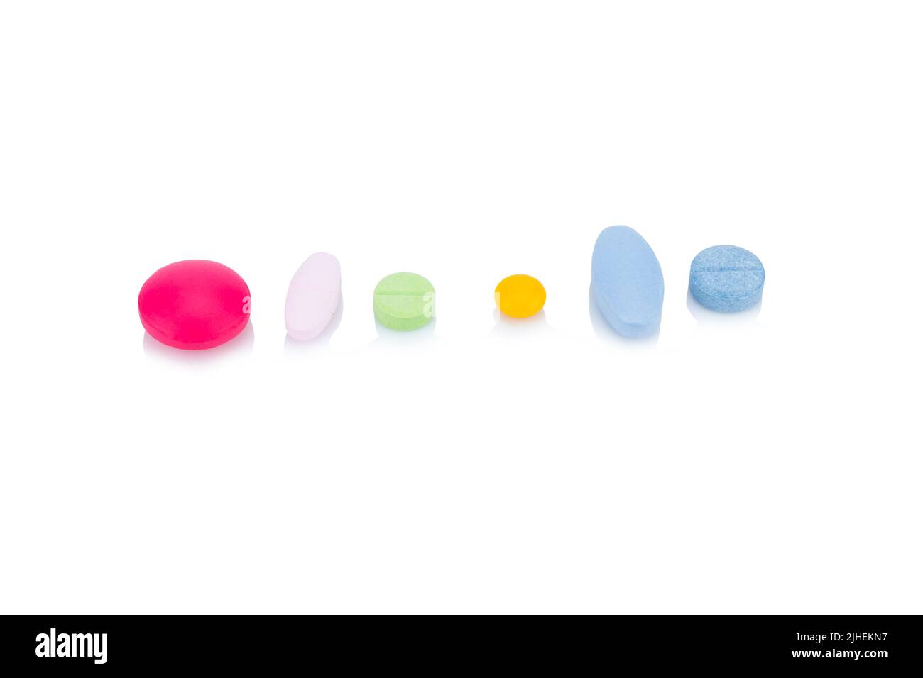 pill. tablet. various colors isolated on white background Stock Photo ...