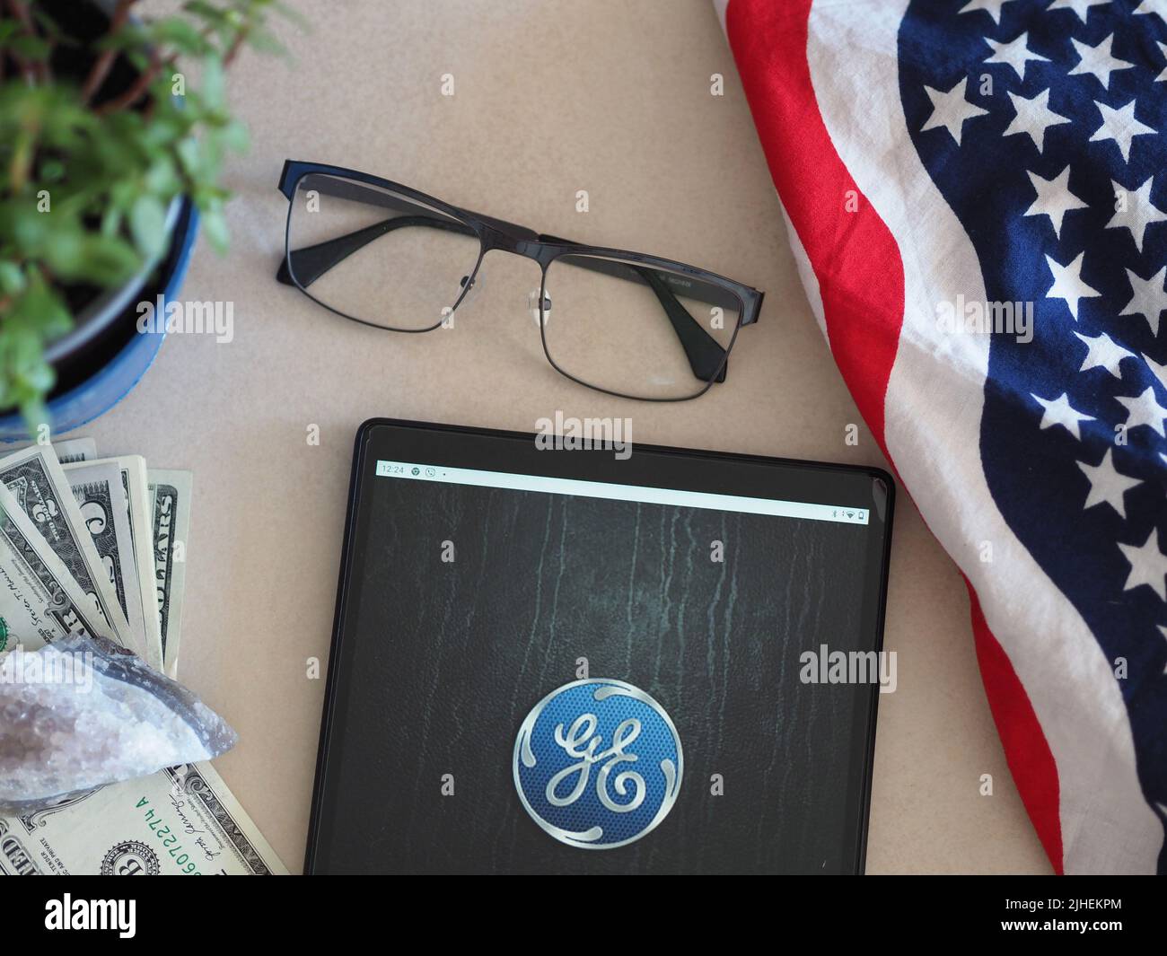 In this photo illustration, General Electric (GE, General Electric ...