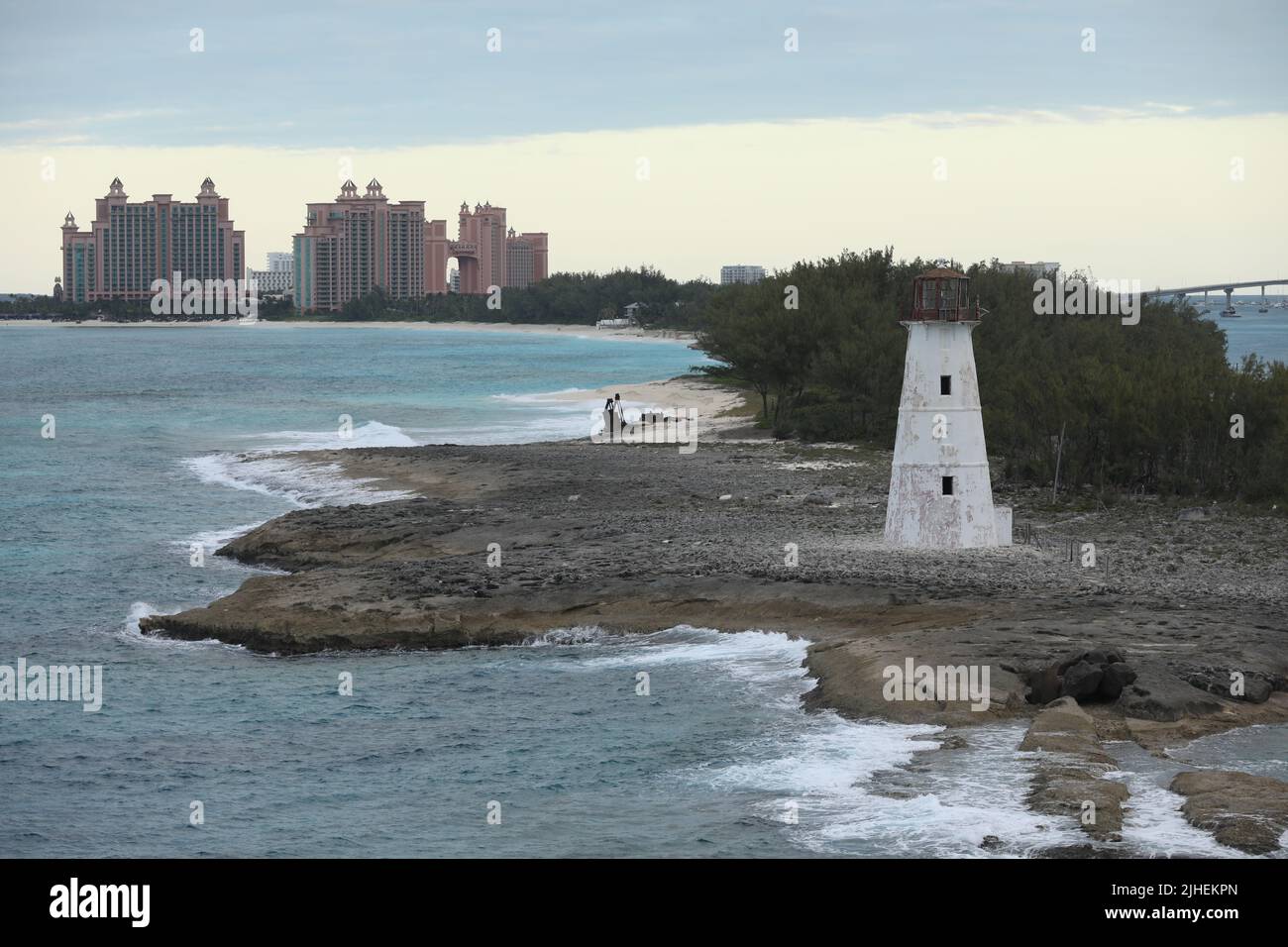 View of lighthouse in Nassau, Bahamas in the Caribbean sea Stock Photo ...
