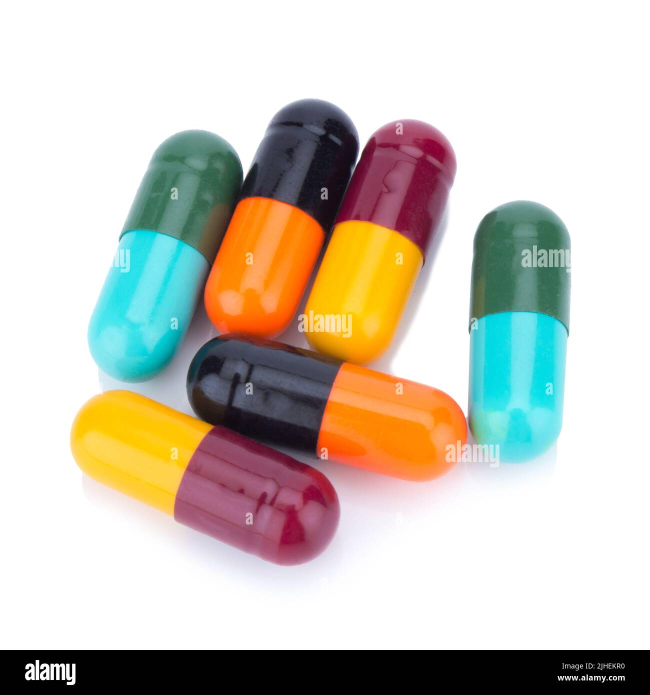 capsule various colors isolated on white background Stock Photo - Alamy