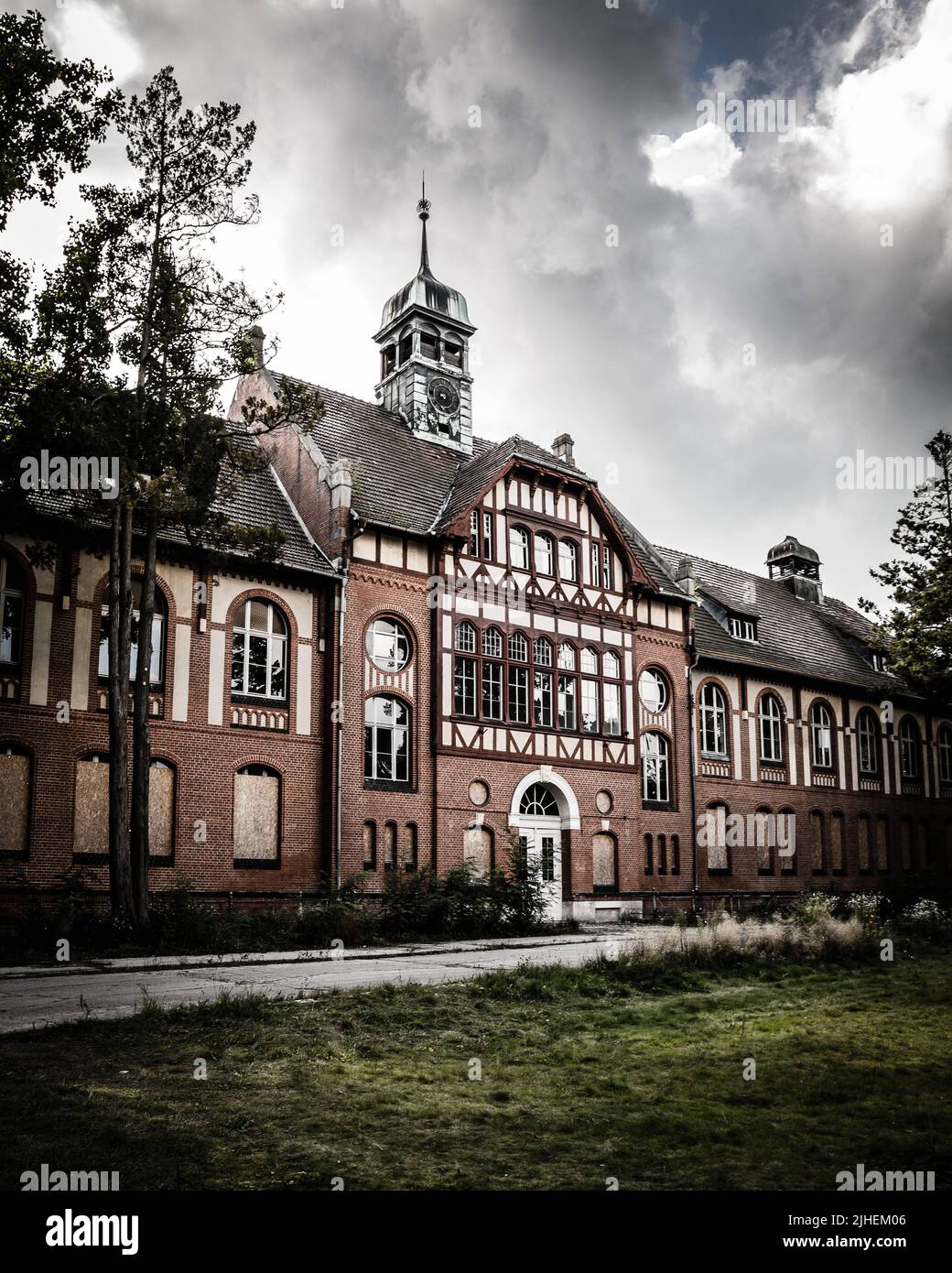 One of the hospital's many buildings featuring traditional German ...