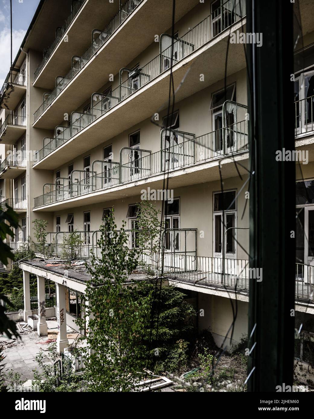 A shot of the front of this foreboding building. FEICHTENBACH, AUSTRIA ...
