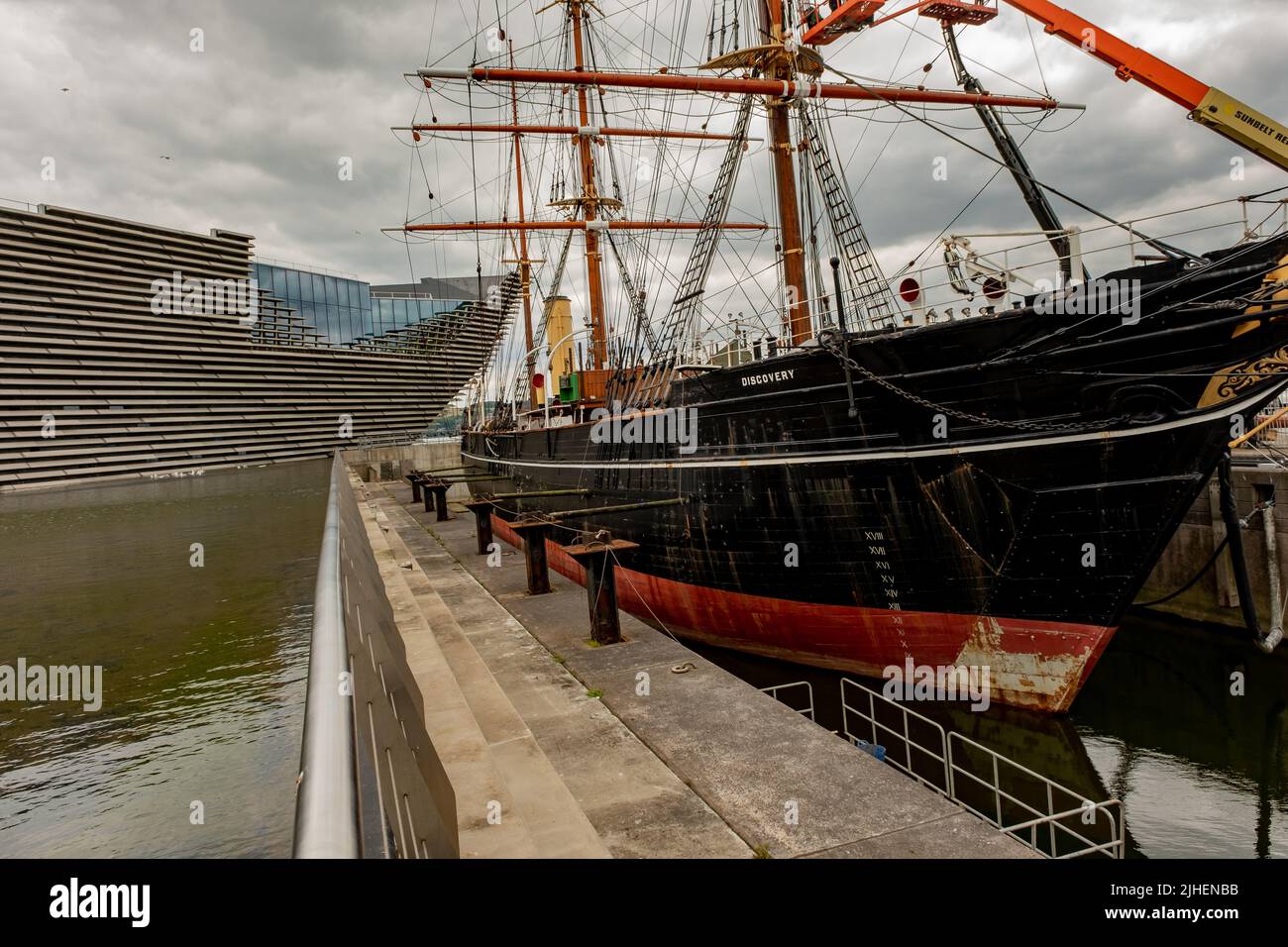 Dundee, Scotland, UK – June 23 2022. HMS Discovery war ship moored up ...