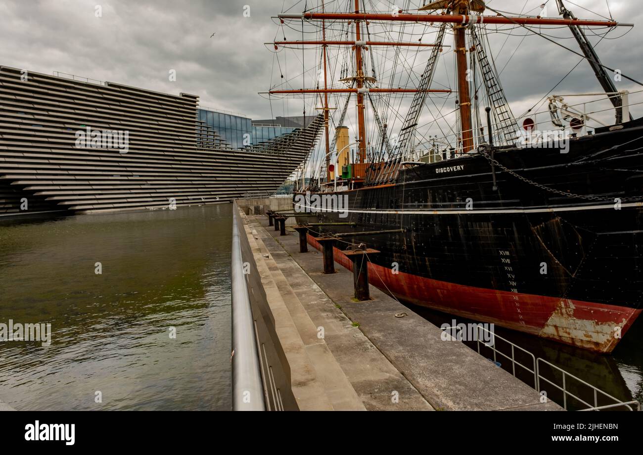 Dundee, Scotland, UK – June 23 2022. HMS Discovery war ship moored up ...