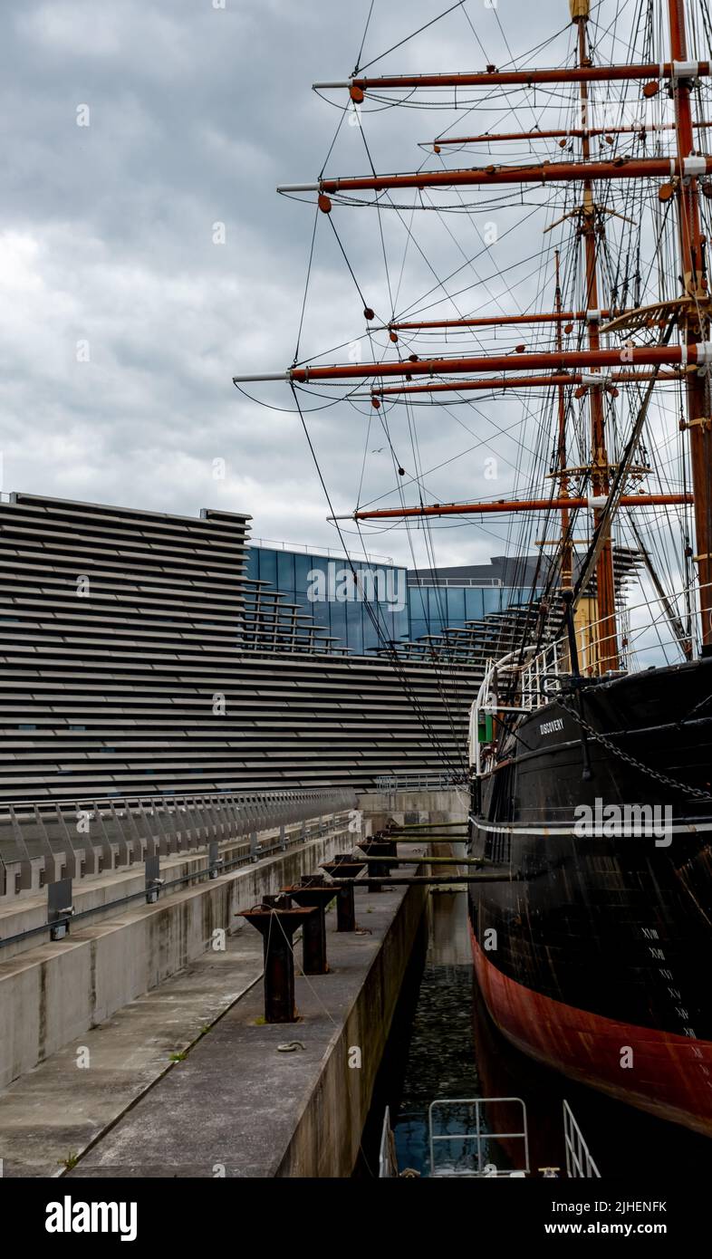 Dundee, Scotland, UK – June 23 2022. HMS Discovery war ship moored up ...
