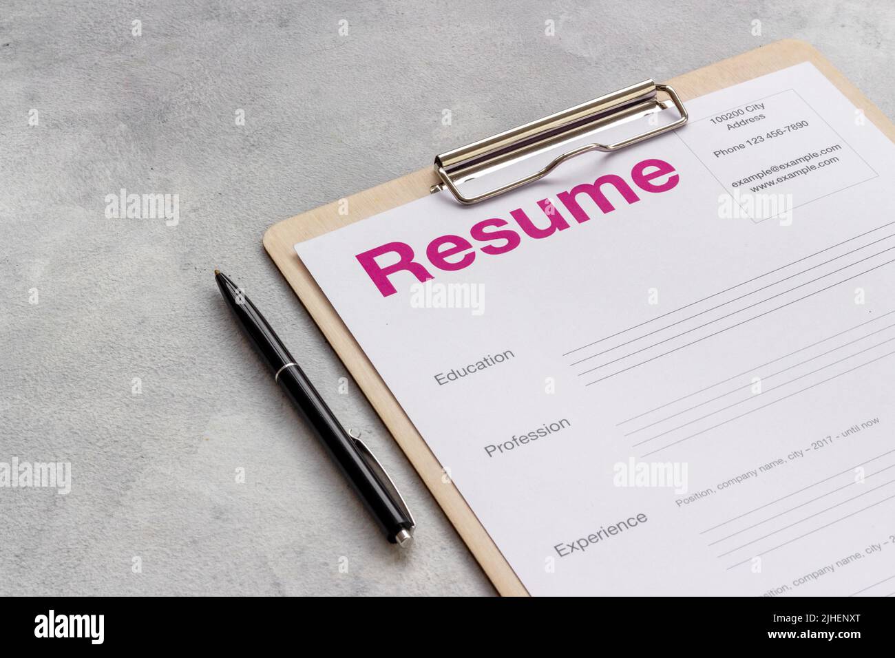 We are hiring. Resume application form ready to be reviewed Stock Photo ...