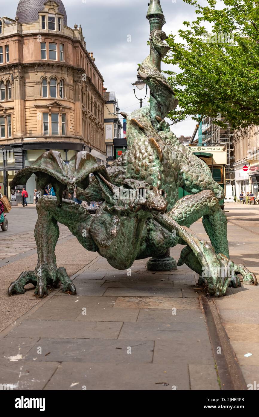 Dundee, Scotland, UK – June 23 2022. The Dragon Statue located in ...