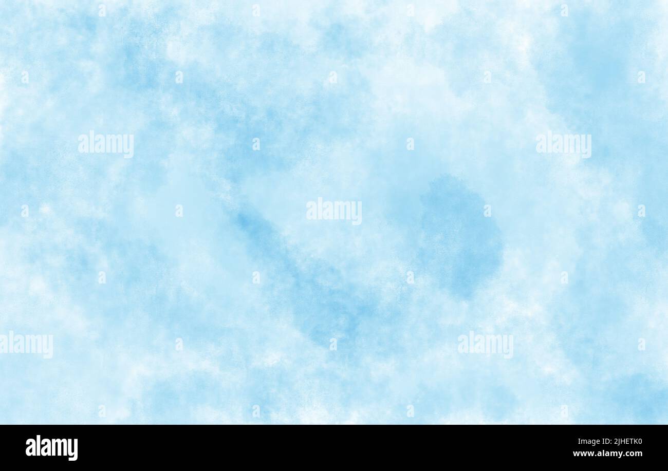 Simple blue watercolor bleed wash and ink stain design on grain paper ...