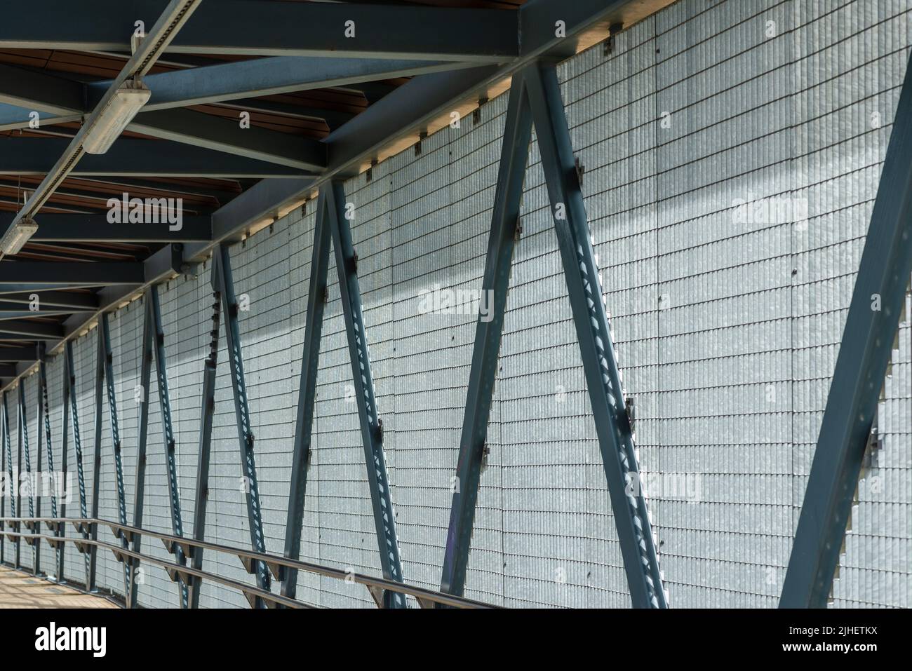 Metal parts of the railway bridge.symmetry of the metal railway bridge ...