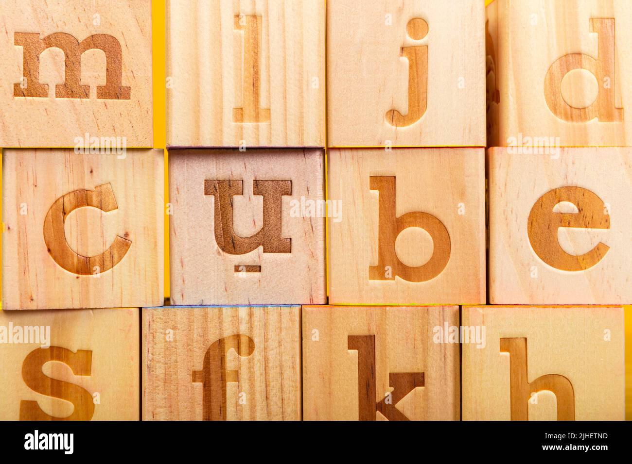 Wooden alphabet blocks with letters Stock Photo - Alamy