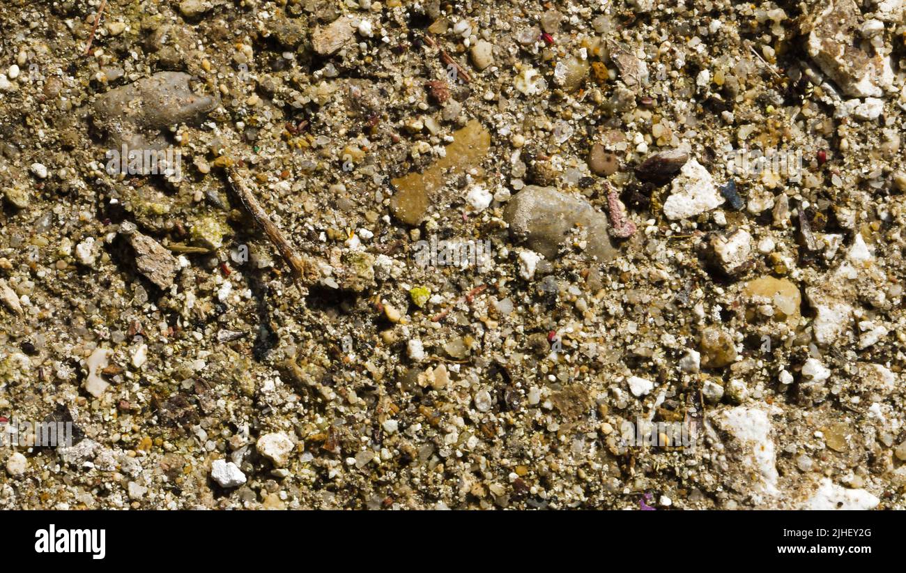 Aesthetic wet lake ground closeup with pebbles and stand, art with ...
