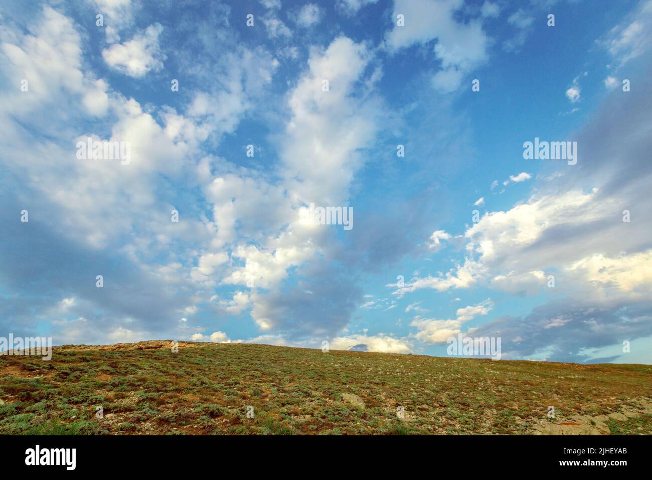 Blue sky and beautiful cloud. Plain landscape background Stock Photo ...