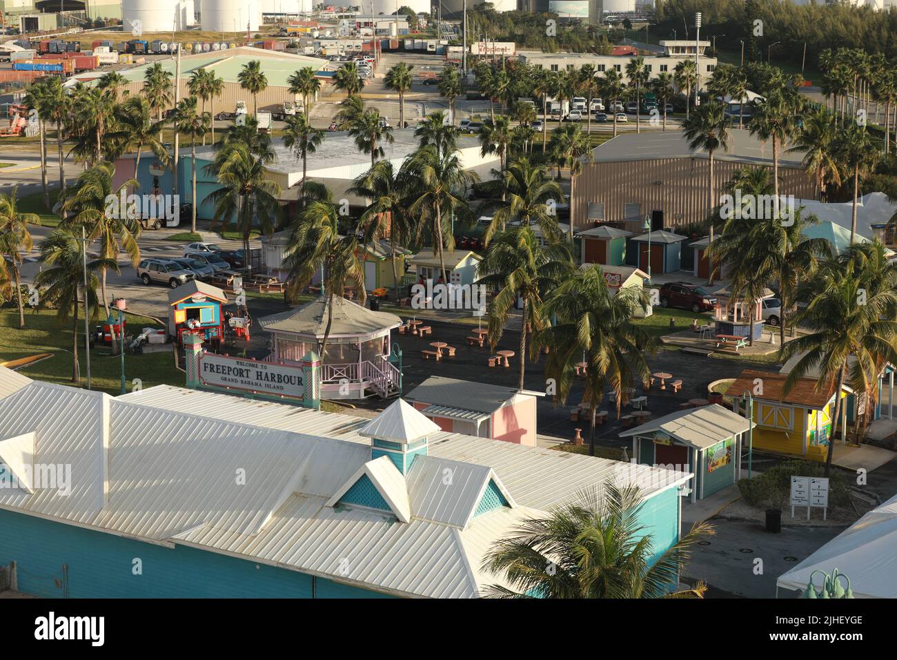 Aerial view of Freeport Port Lucaya on Grand Bahama Island Stock Photo ...