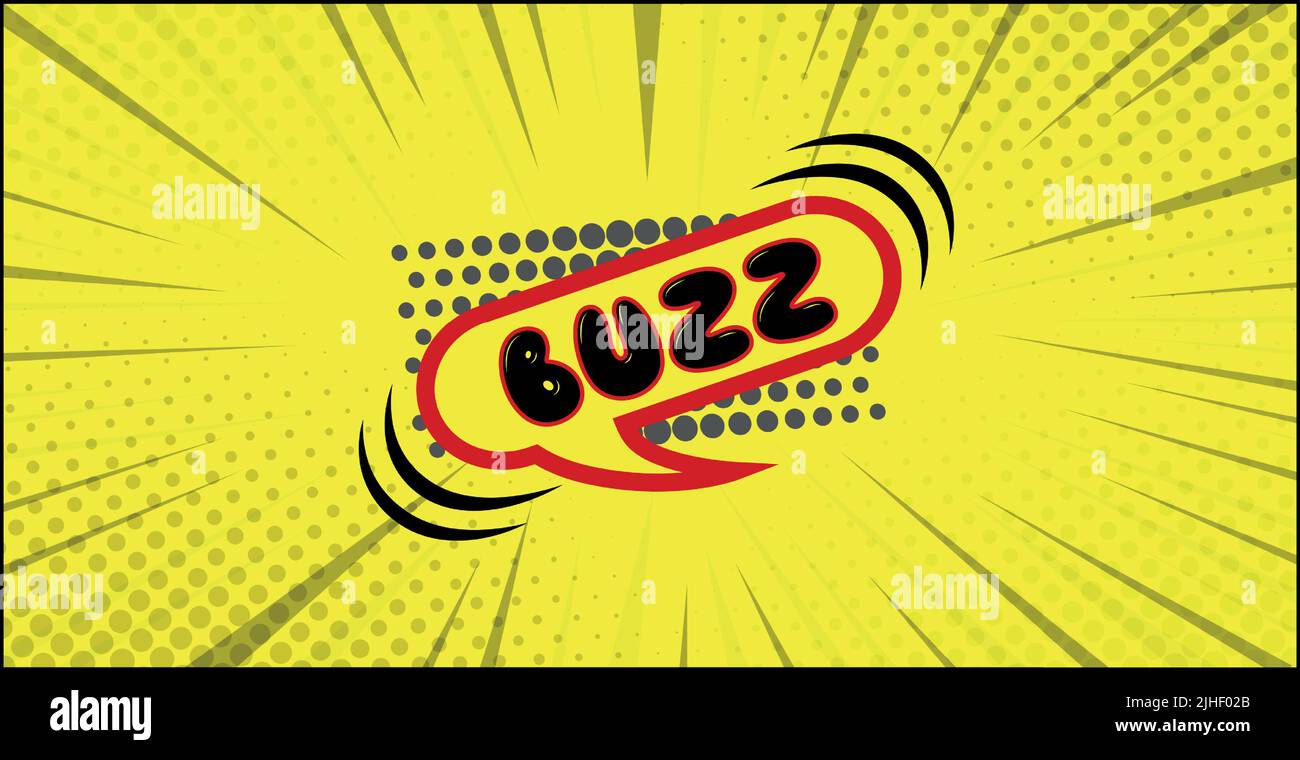 Comic lettering BUZZ on white background - Vector illustration Stock ...