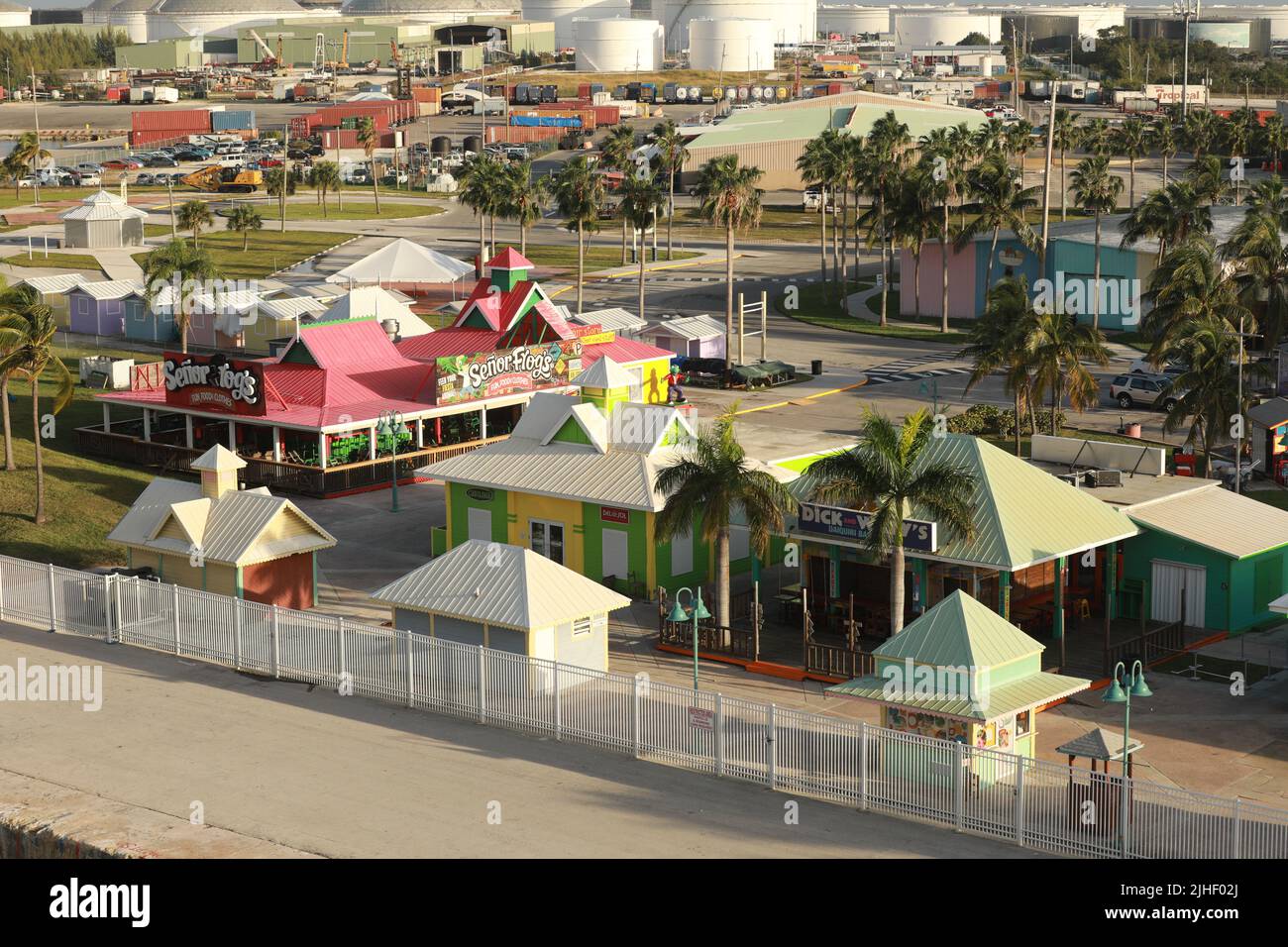 Aerial view of Freeport Port Lucaya on Grand Bahama Island Stock Photo ...