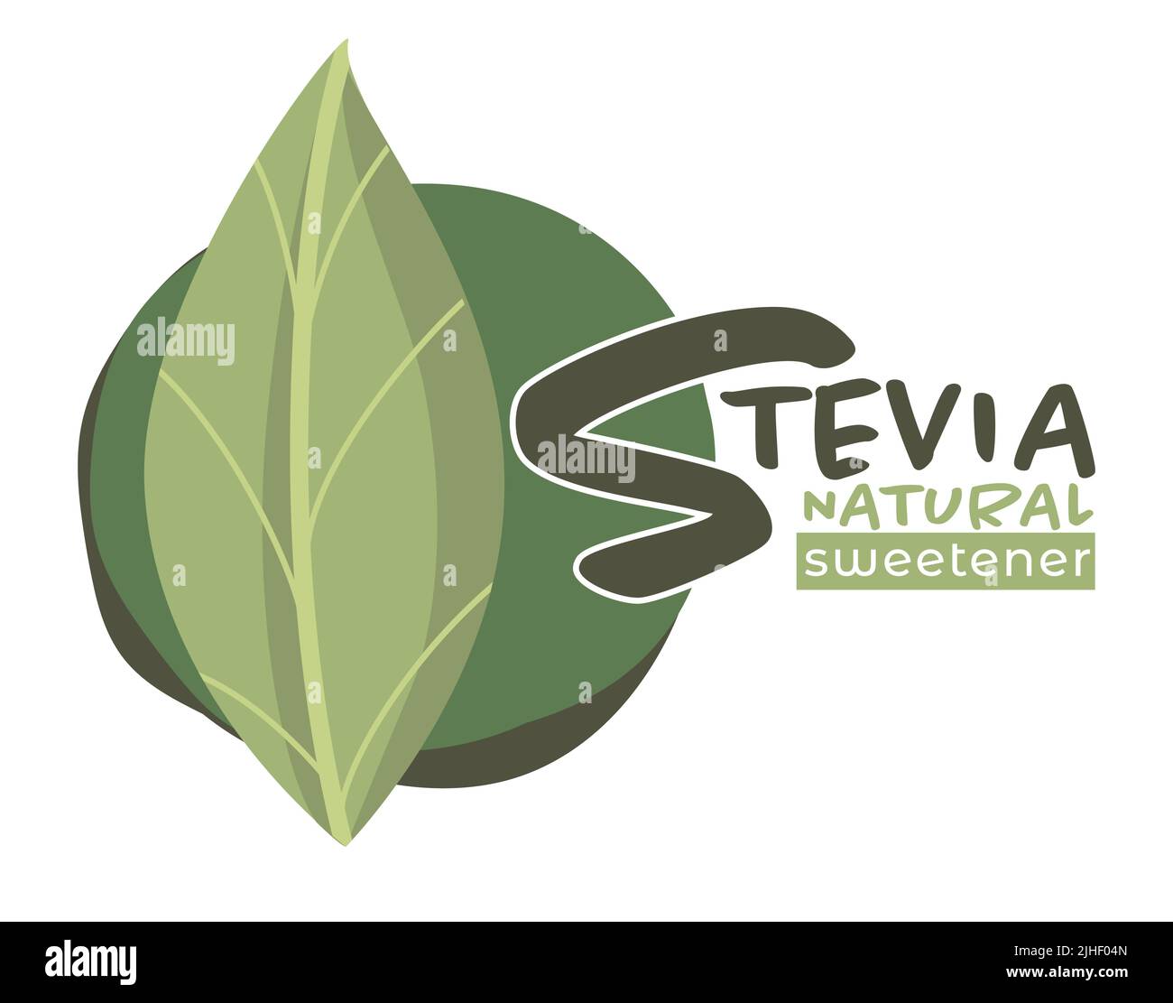 Stevia sweetener vector logo template. Green leaf of sugar Stock Vector ...