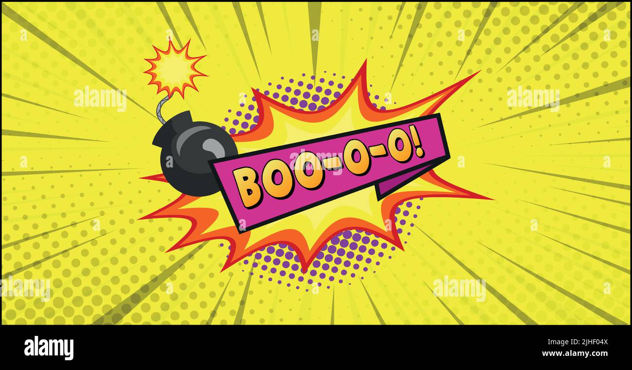 Comic lettering BOO-O-O on white background - Vector illustration Stock ...