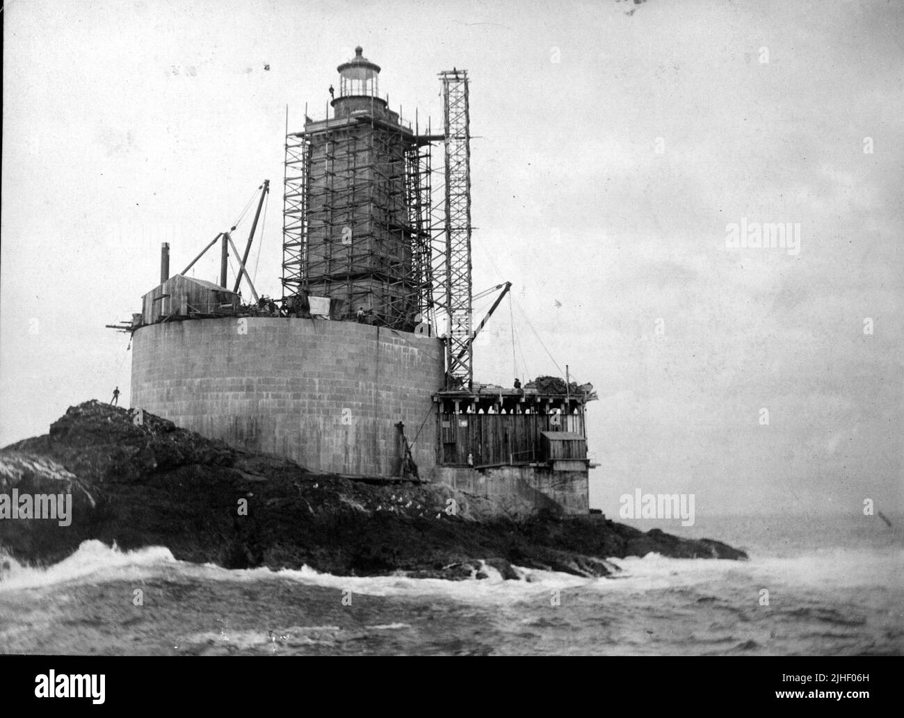 Photograph of the Construction of the St. George Reef Light Station in ...