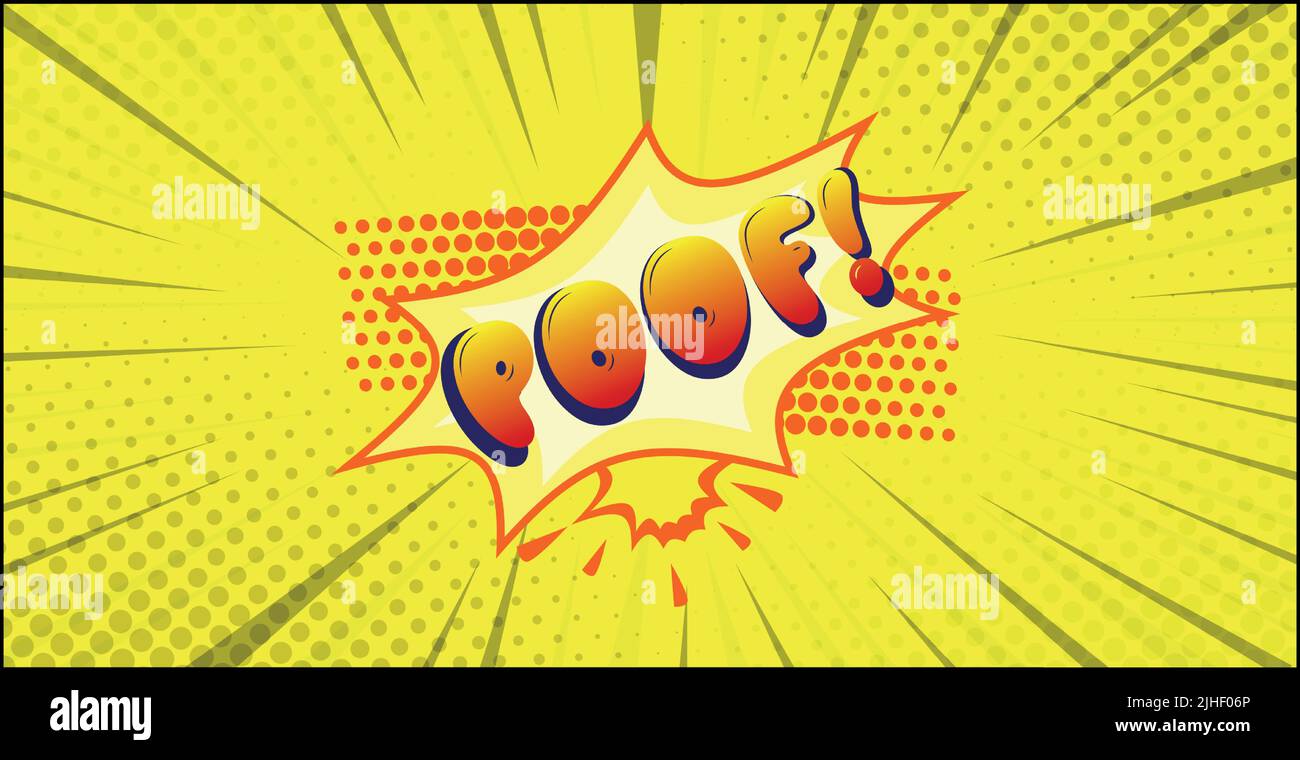 Comic lettering POOF on white background - Vector illustration Stock ...