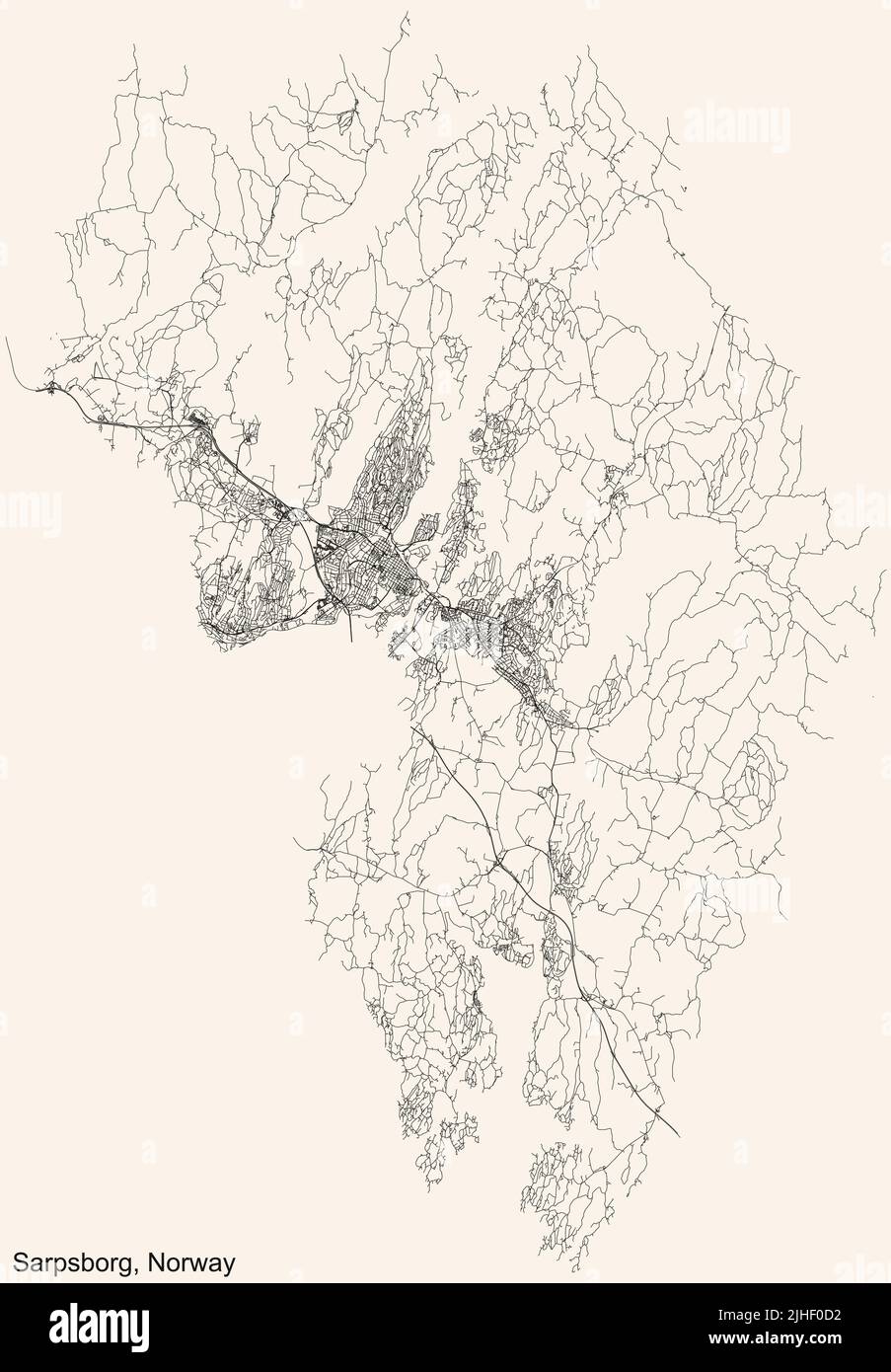 Street roads map of SARPSBORG, NORWAY Stock Vector Image & Art - Alamy