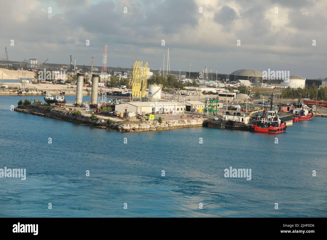 Aerial view of Freeport Port Lucaya on Grand Bahama Island Stock Photo ...