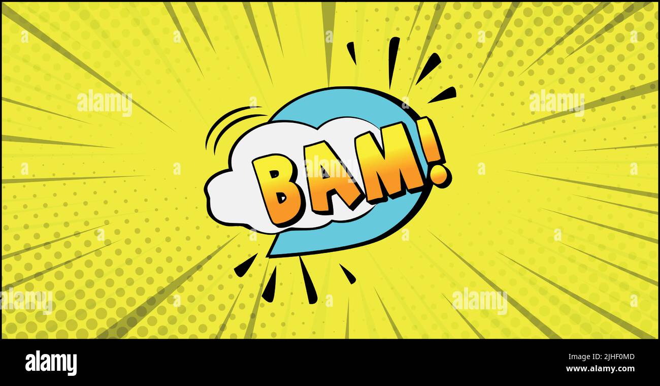 Comic lettering BAM on white background - Vector illustration Stock ...