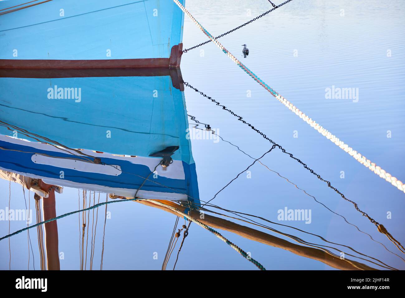 Image of a reflection of a bow of a sailing ship Stock Photo - Alamy