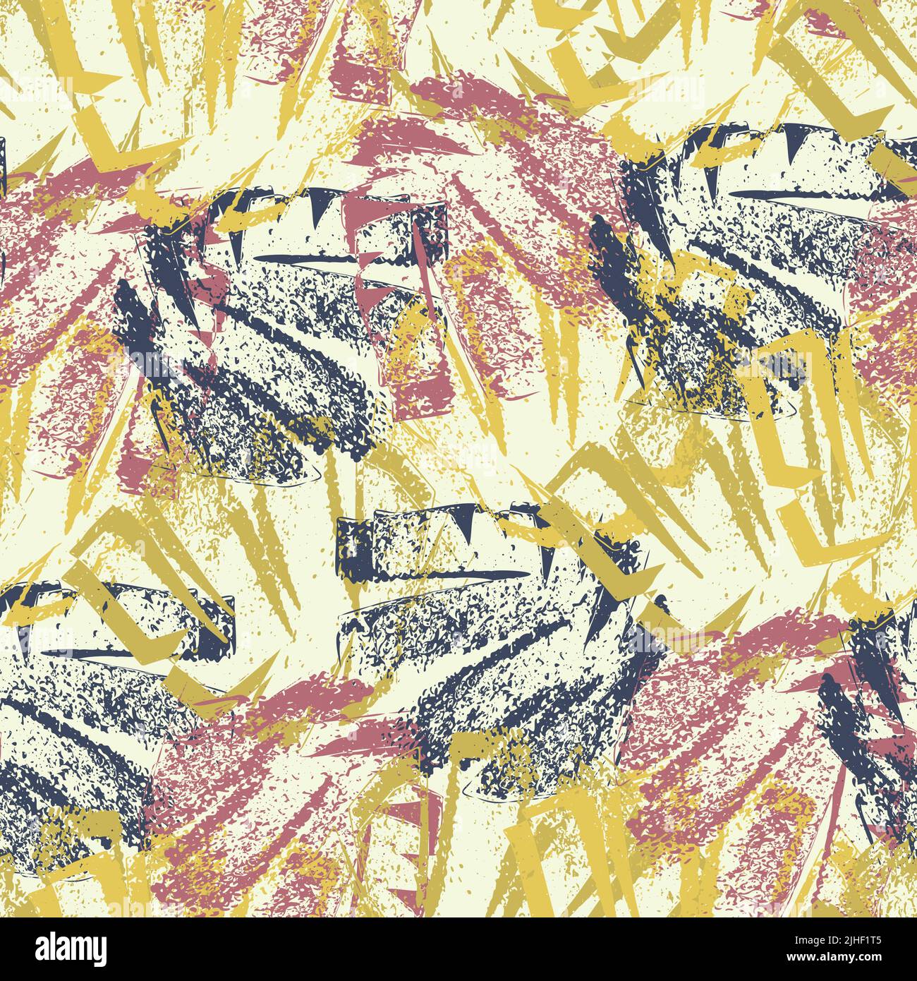 Abstract painterly graffiti spray paint style leaves seamless vector ...