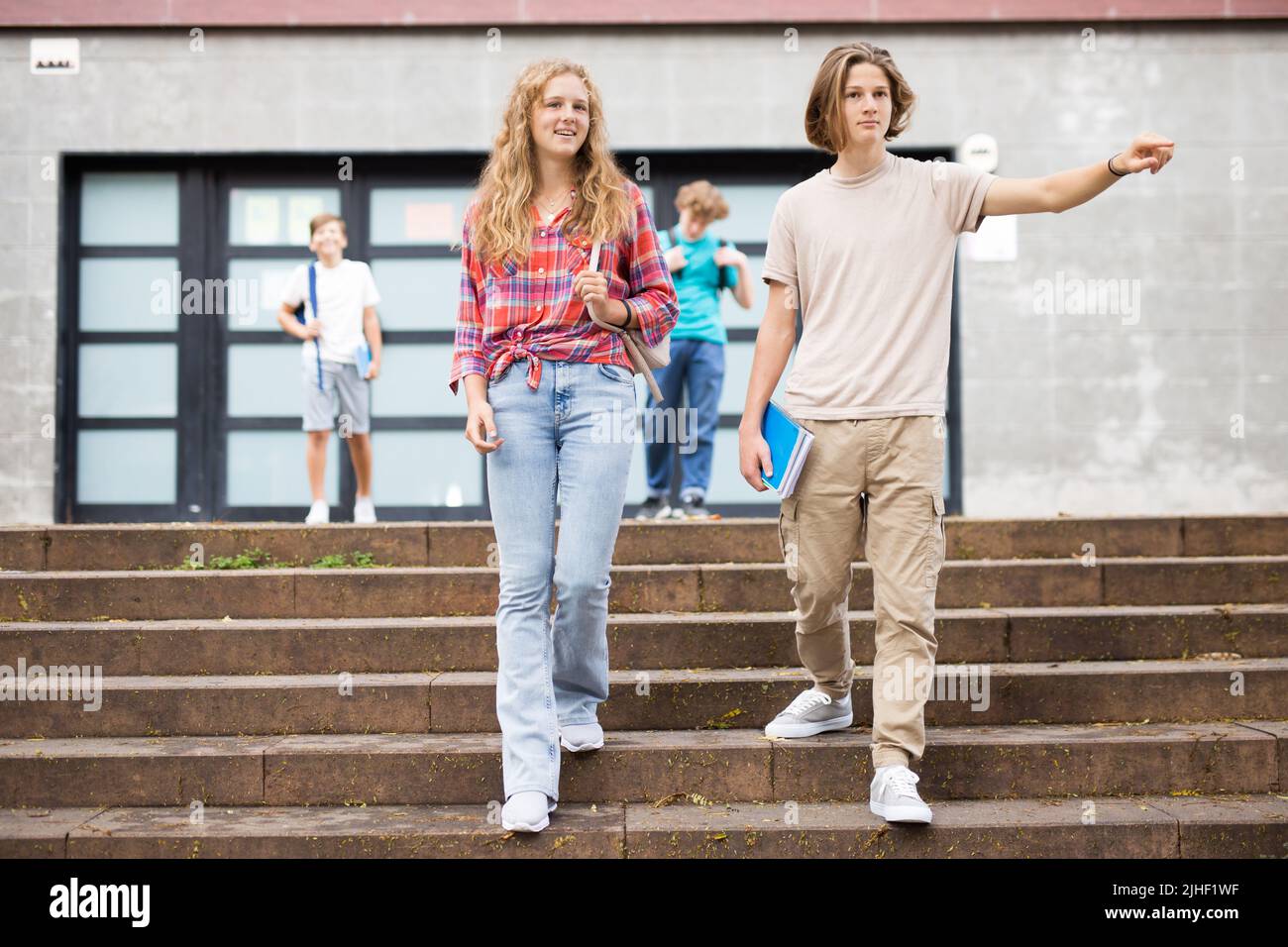Teenagers going home after school Stock Photo - Alamy
