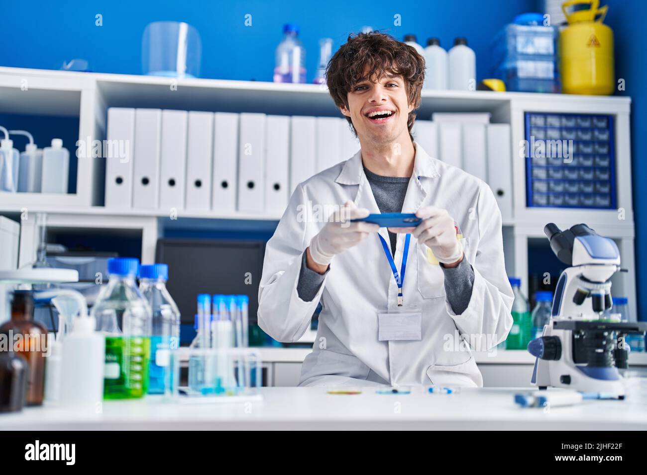 Handsome scientist making research hi-res stock photography and images ...