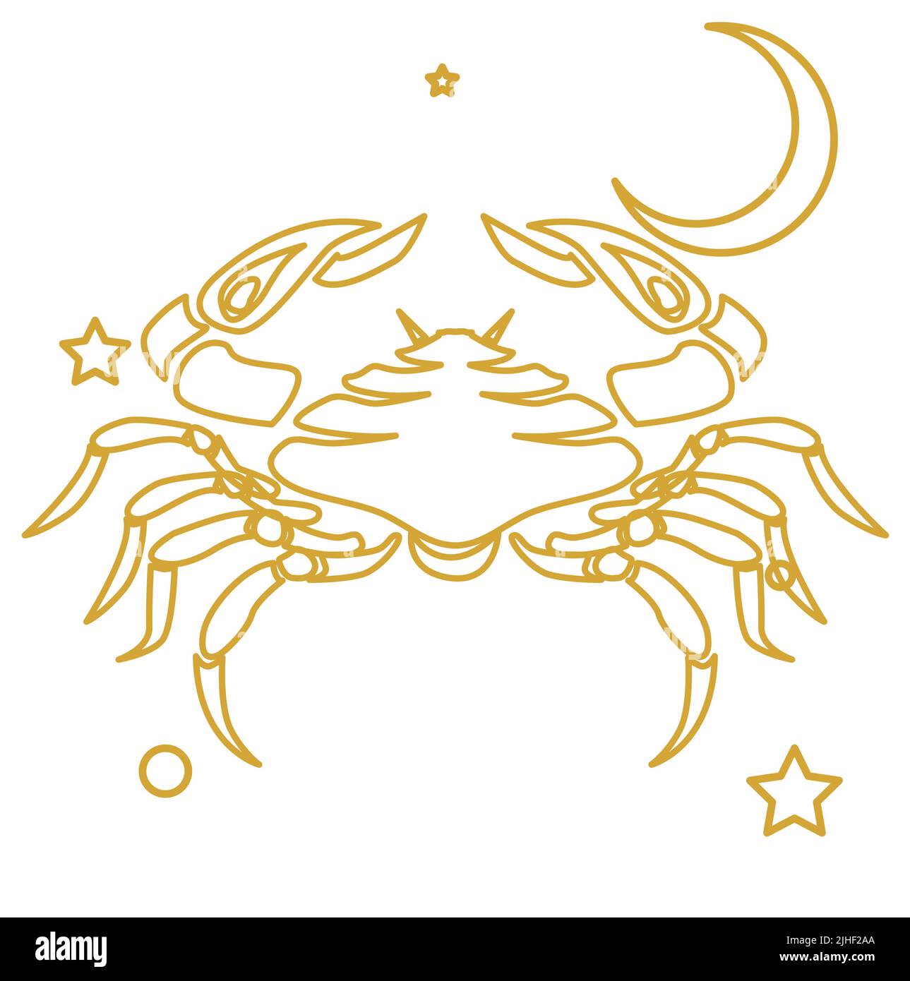 The illustration - zodiac sign in the gold color Stock Vector Image ...