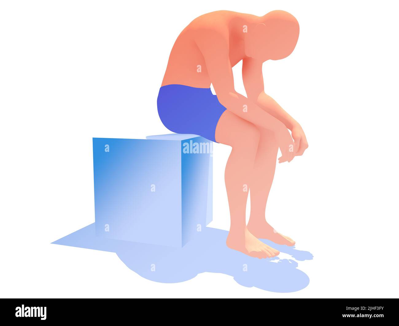 3d illustration of human silhouette with depression, pain, mental ...
