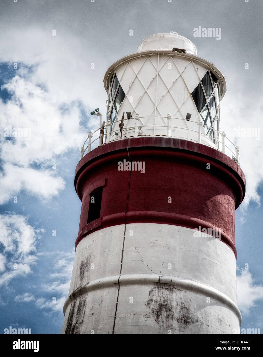 The iconic candy coloured Orford lighthouse on Orford Ness, Suffolk ...