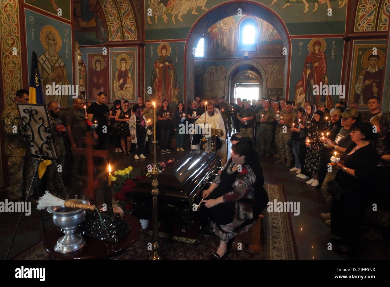 KYIV, UKRAINE - JULY 18, 2022 - A memorial service in remembrance of ...