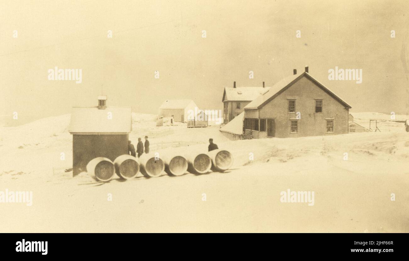 Libby Island -- Maine. View of Oil House and other buildings at Station ...