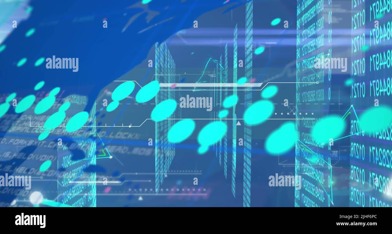 Image of data processing over black background Stock Photo - Alamy