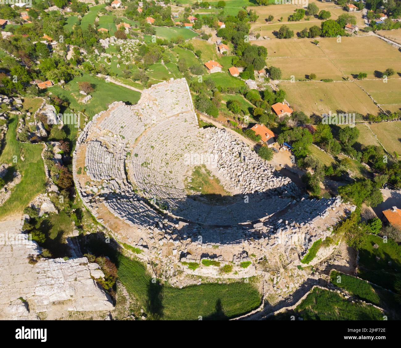 Ruins of Roman amphitheater in ancient city of Selge, Turkey Stock ...