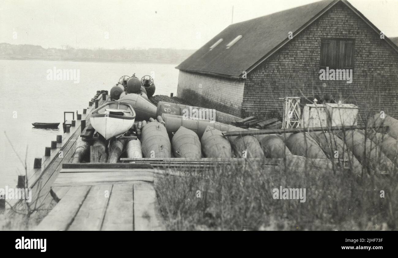 Little Diamond Island -- Maine. Looking easterly at dock, along north ...