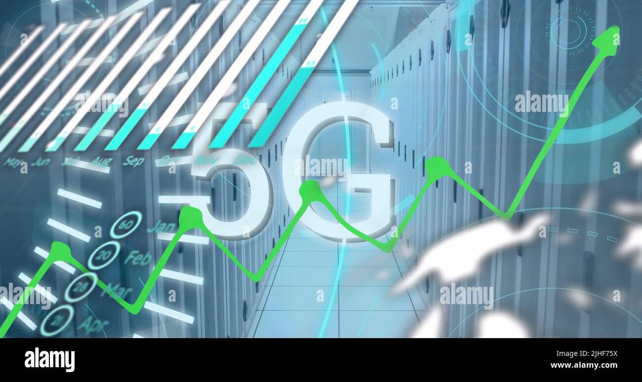 Image of financial data processing over server room Stock Photo - Alamy