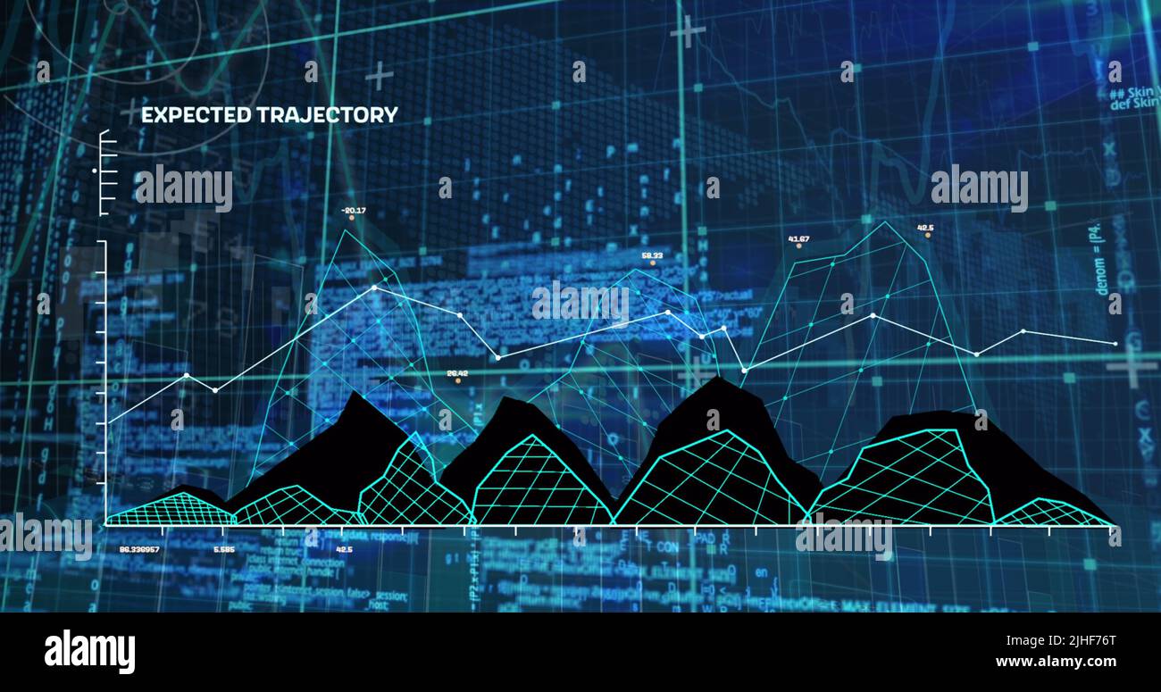 Image of data processing on black background Stock Photo - Alamy