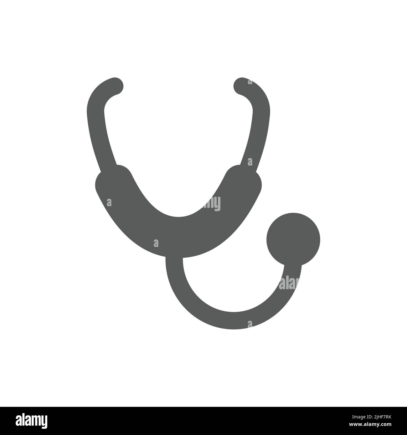 Stethoscope black vector icon. Simple medical filled symbol Stock ...
