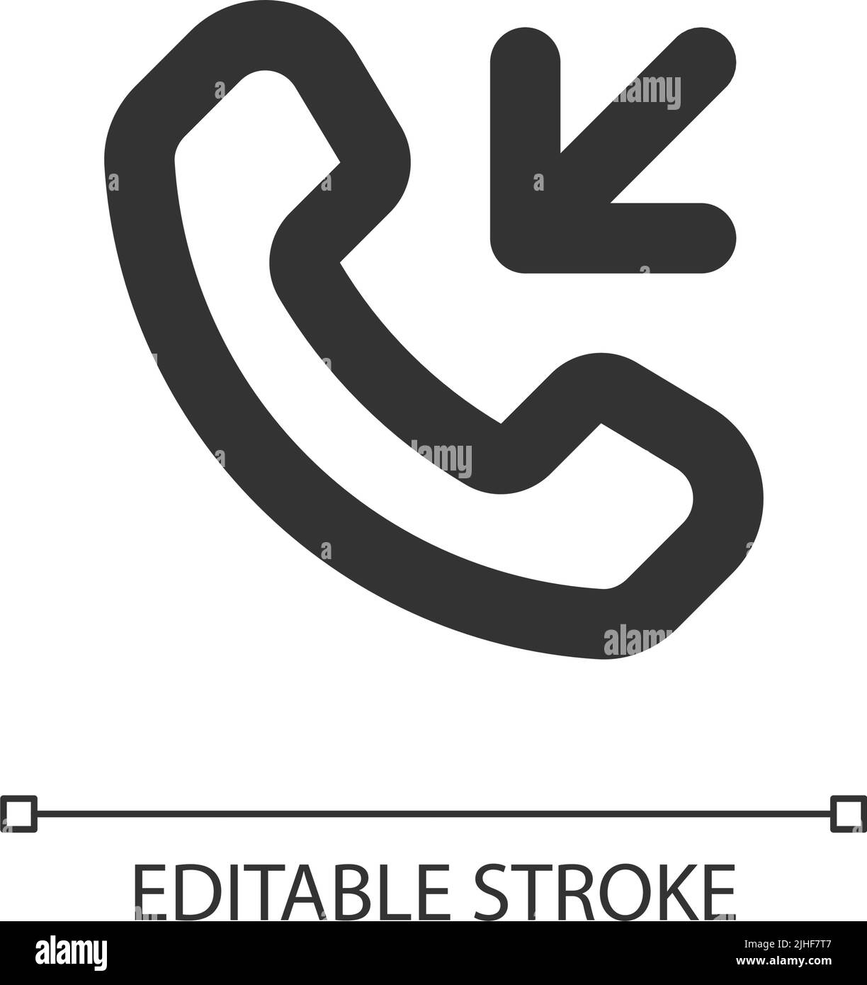 Incoming call pixel perfect linear ui icon Stock Vector Image & Art - Alamy