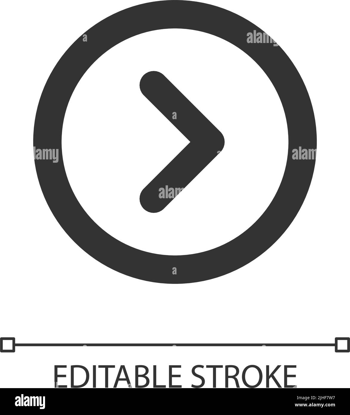 Arrow right button pixel perfect linear ui icon Stock Vector Image ...