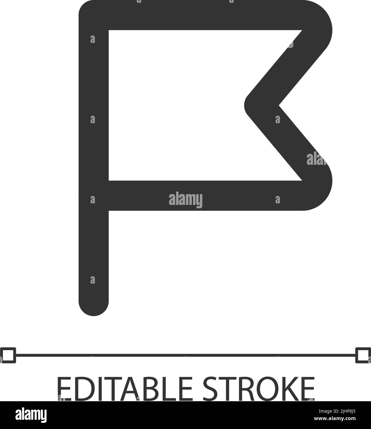 Simple flag for report pixel perfect linear ui icon Stock Vector Image ...