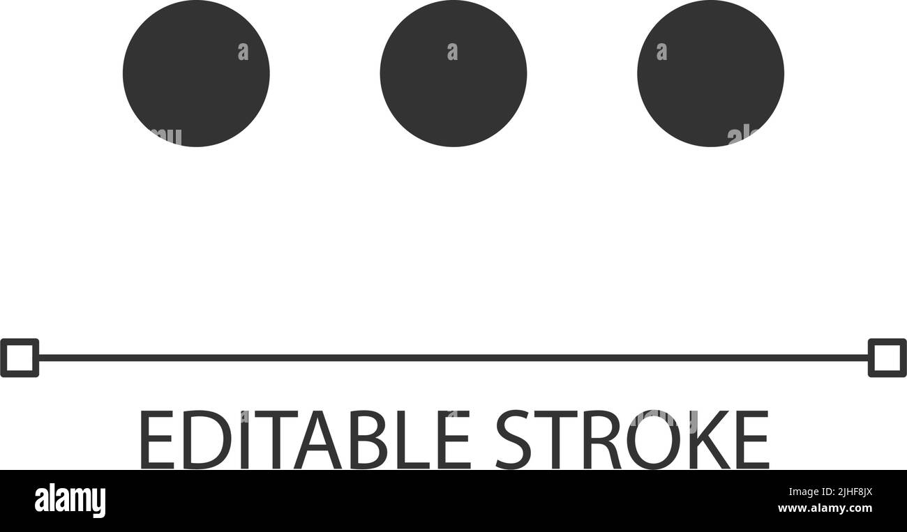 Three horizontal dots menu pixel perfect linear ui icon Stock Vector Image & Art - Alamy