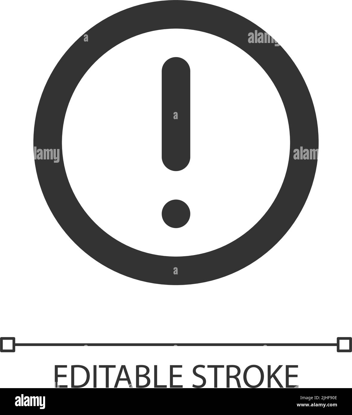 Circular shaped exclamation mark pixel perfect linear ui icon Stock ...