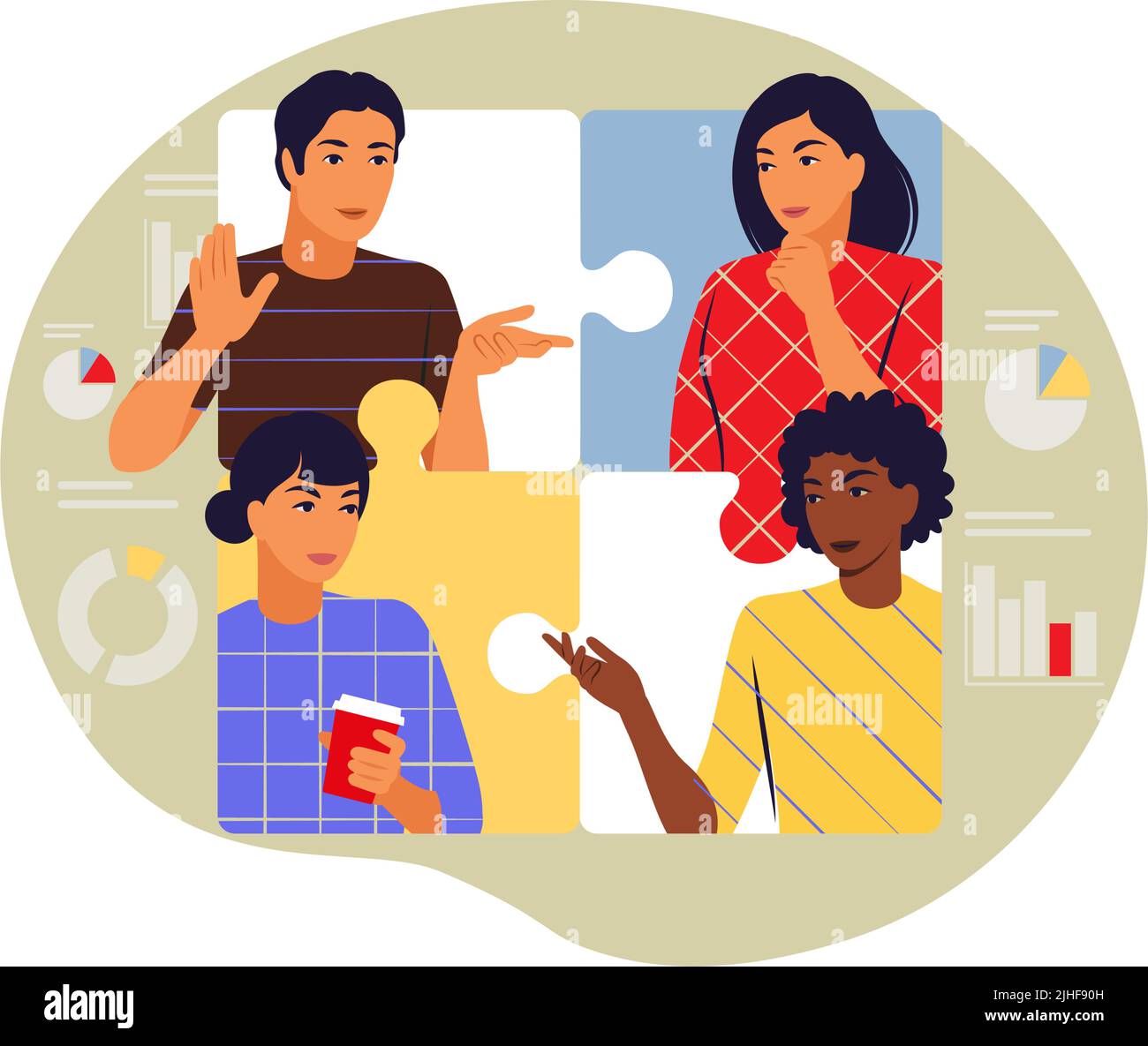 Collaboration concept. Symbol of teamwork, cooperation, partnership ...