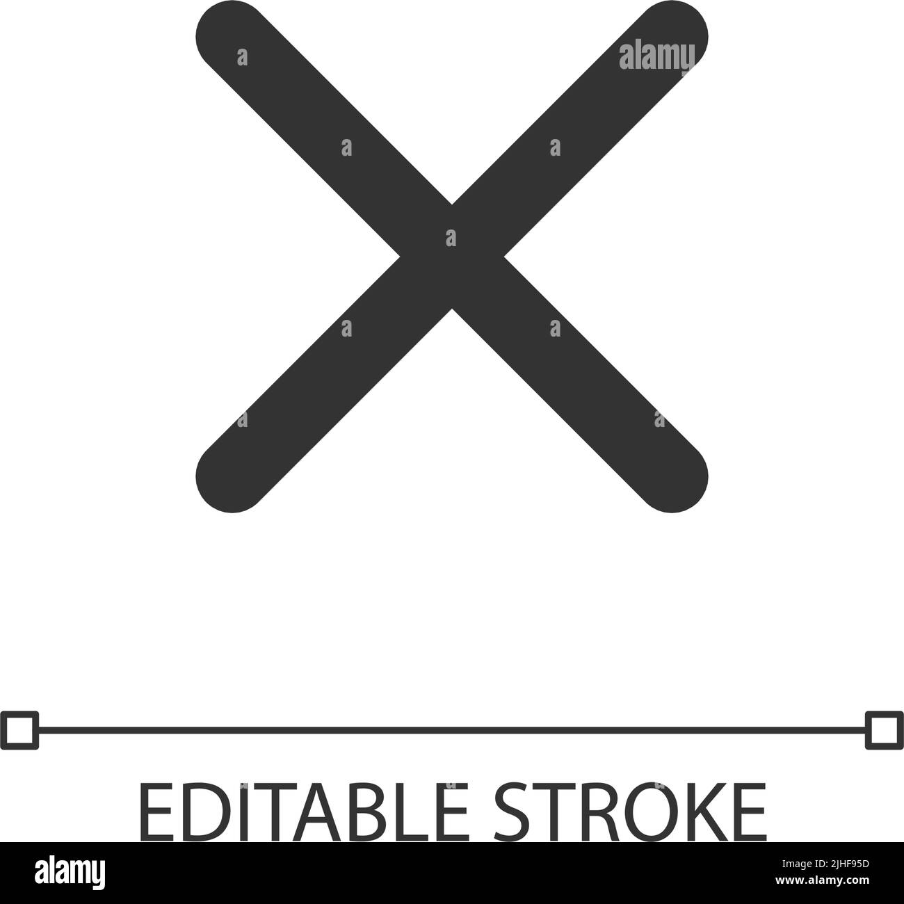 Cross mark pixel perfect linear ui icon Stock Vector Image & Art - Alamy