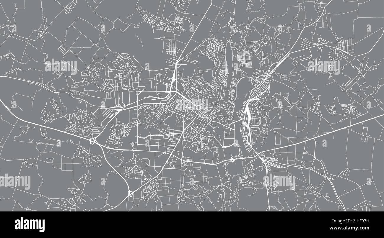 Urban vector city map of Poltava, Ukraine, Europe Stock Vector Image ...